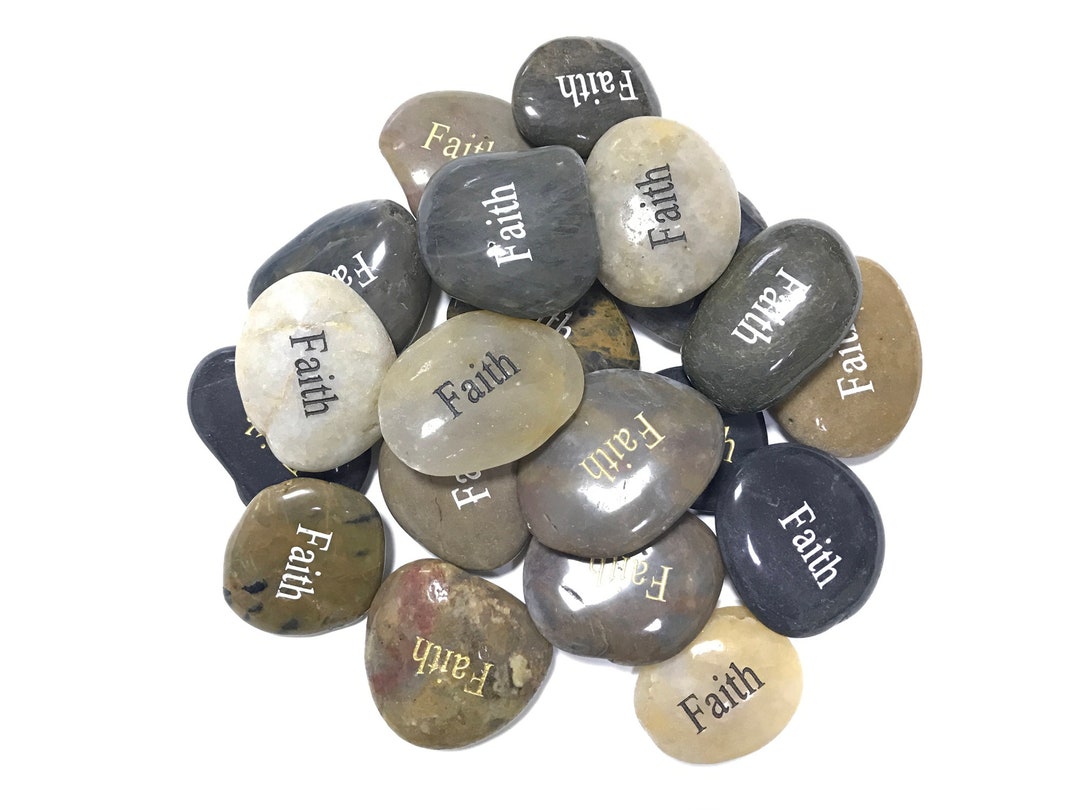 Lot of 100pcs Smooth Polished Engraved Inspirational Positive Message ...