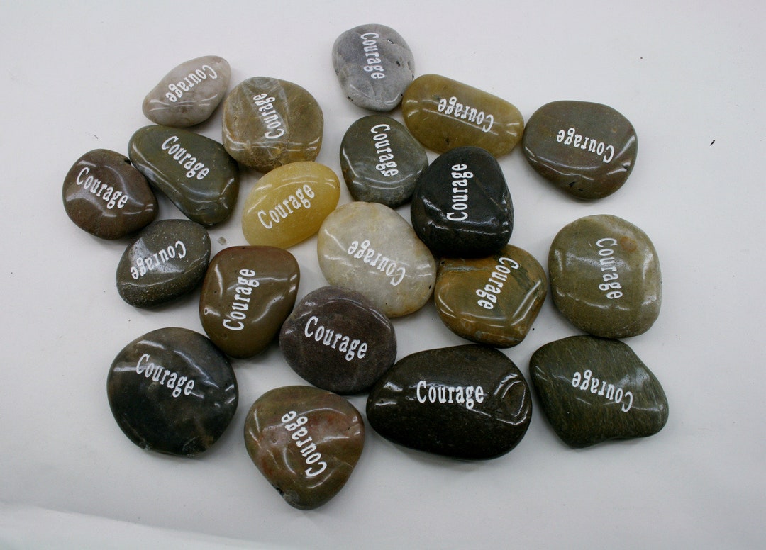 Lot of 20pcs Smooth Polished Engraved Inspirational Positive Message ...