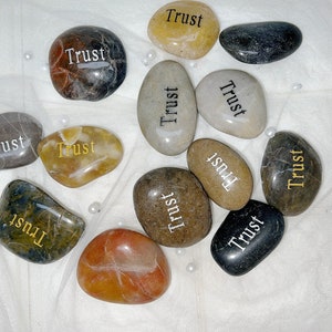 Lot of 20pcs Smooth Polished Engraved Inspirational Positive Message ...