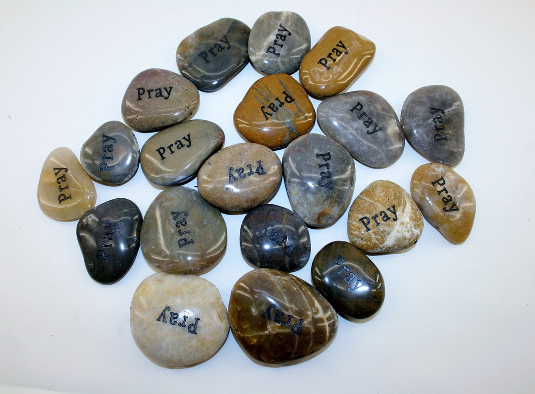 Lot of 20pcs Smooth Polished Engraved Inspirational Positive Message ...