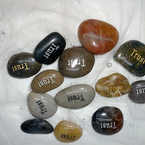 Lot of 20pcs Smooth Polished Engraved Inspirational Positive Message ...