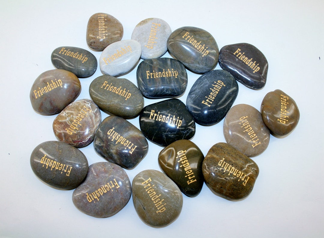 Lot of 100pcs Smooth Polished Engraved Inspirational Positive Message ...