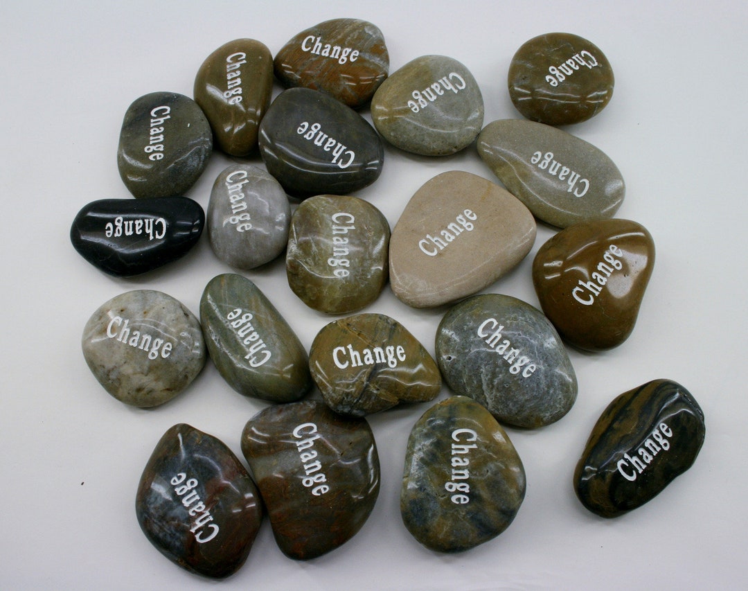 Lot of 100pcs Smooth Polished Engraved Inspirational Positive Message ...