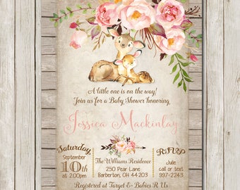 Fawn invitation | Etsy
