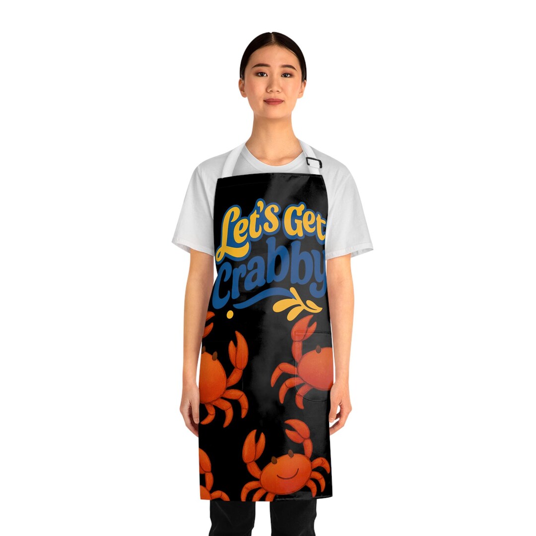 Lets Get Crabby Apron Crab Pattern Seafood Cooking Apron - Etsy