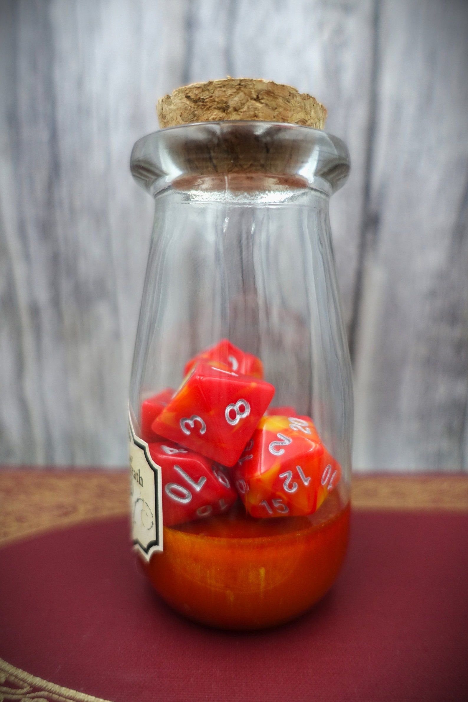Red Dragon's Breath Dnd Potion Bottle Dice Set Red and | Etsy UK
