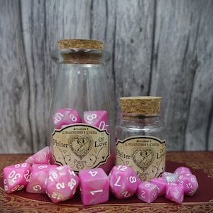 Philter of Love Potion | Dnd Potion Bottle Dice Set | Pink and White ...