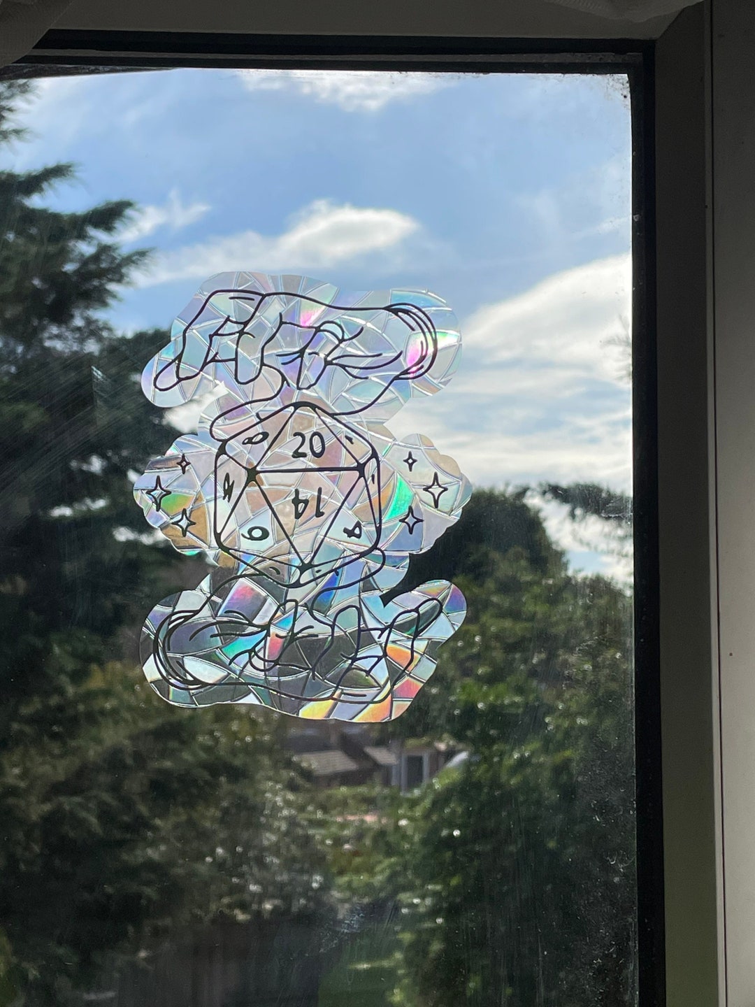 D20 Magic Hands Suncatcher | Dnd Suncatcher | Nerdy Window Cling ...