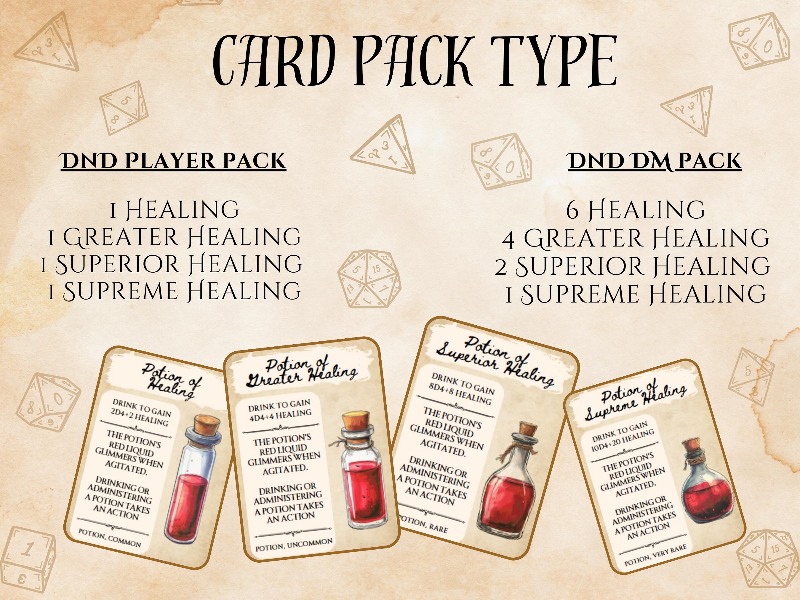Dnd Health Potion Cards I Dnd Handout Items I Health Potion Tokens I ...