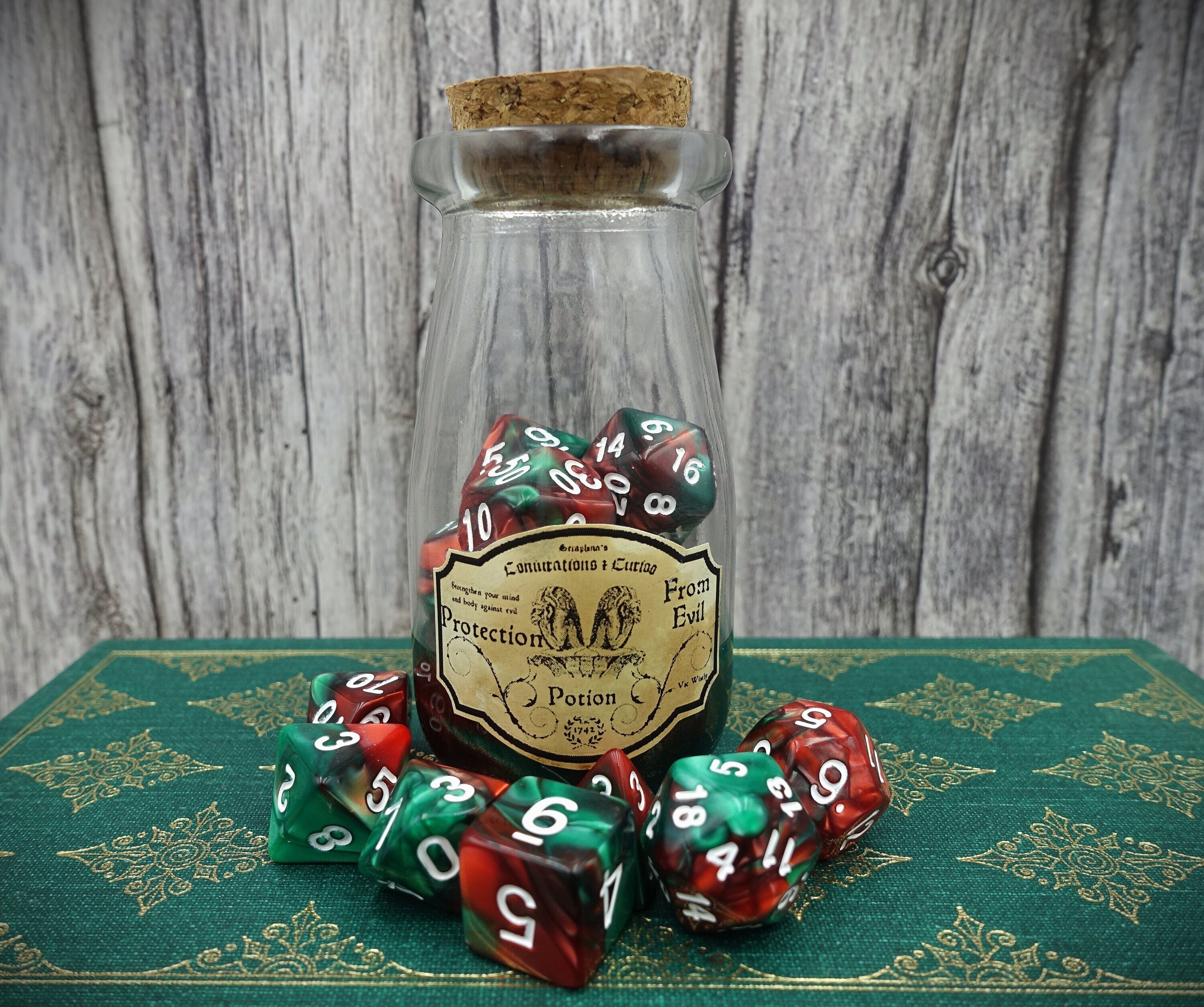 Protection From Evil Dnd Potion Bottle Dice Set Red and | Etsy UK