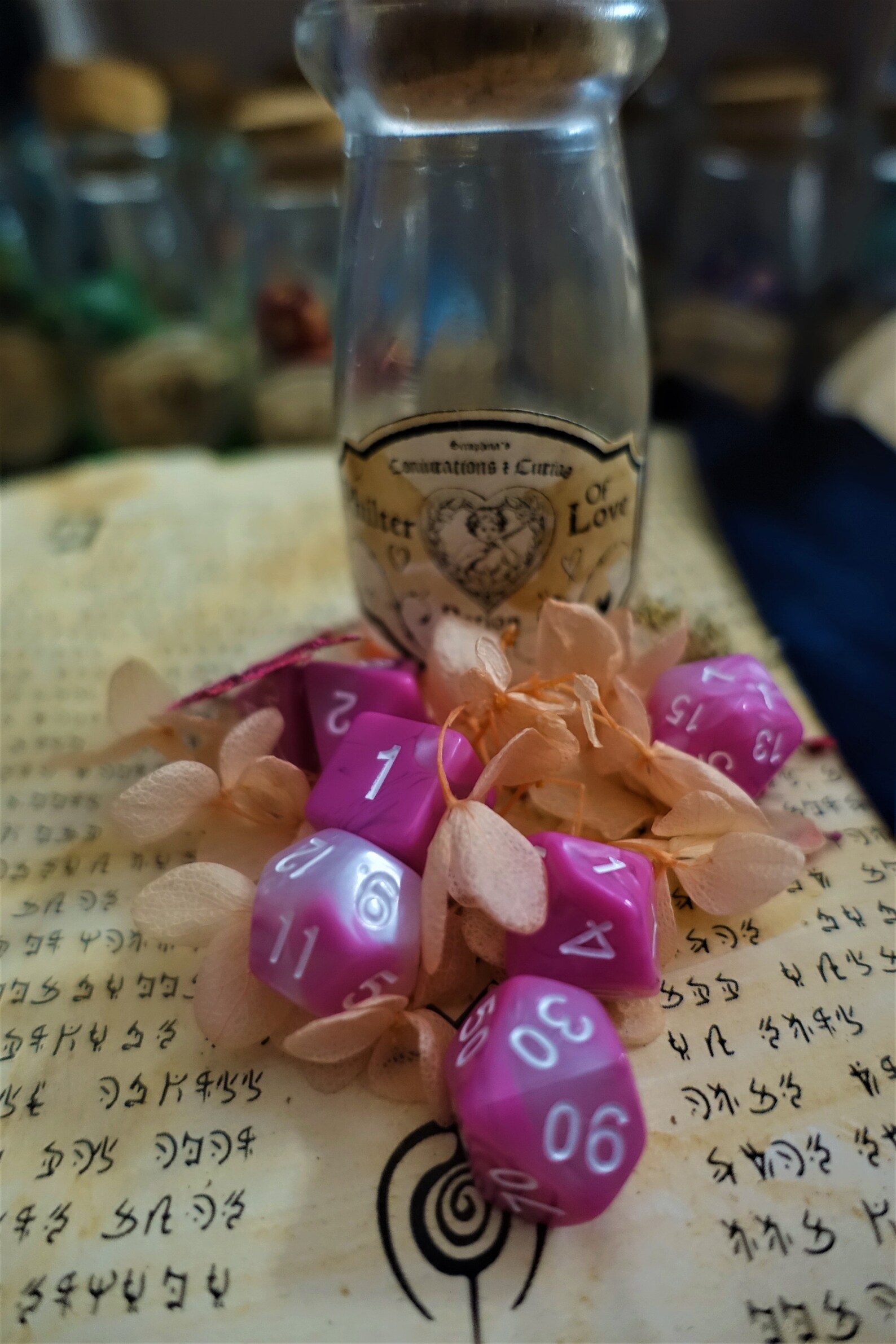 Philter of Love Potion Dnd Potion bottle dice set Pink and | Etsy