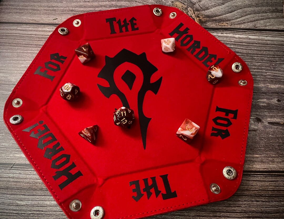 For the Horde | Red and Black Dice Tray | Hexagon Dice Tray ...