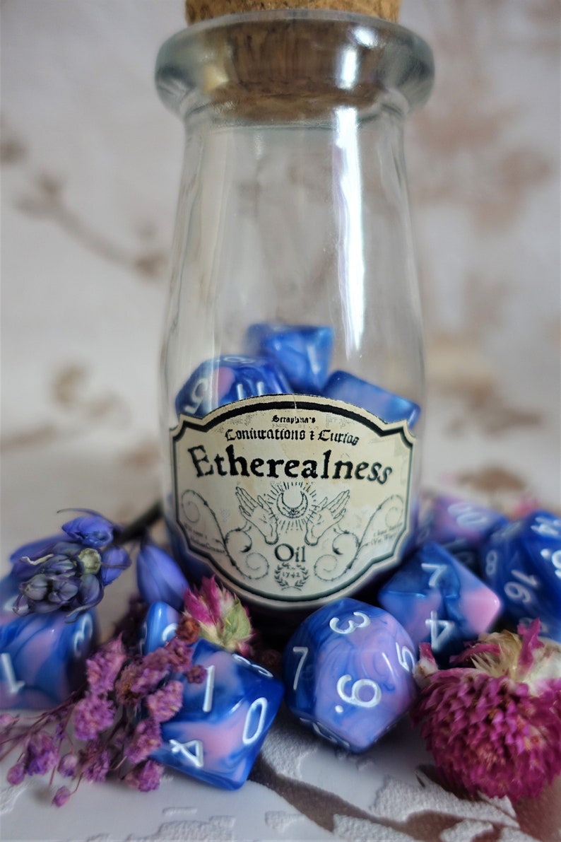 Oil of Etherealness Dnd Potion bottle dice set Pink and | Etsy