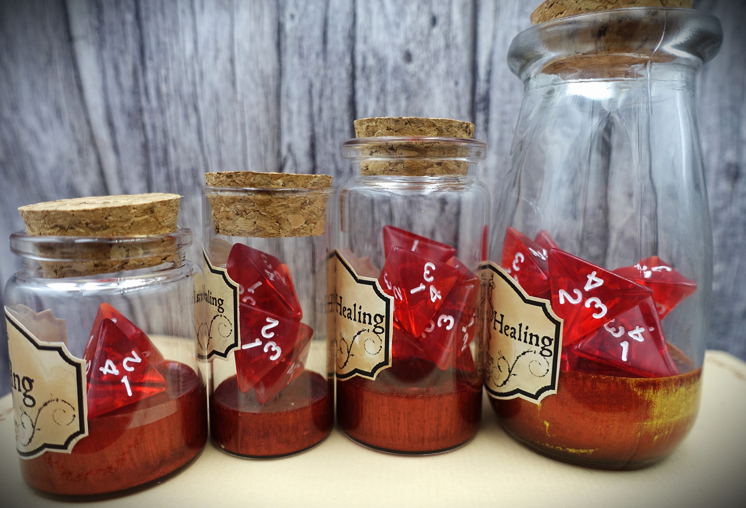 Dnd Health Potion Bottles I Red D4 Dice I DM Set Dnd Healing - Etsy UK