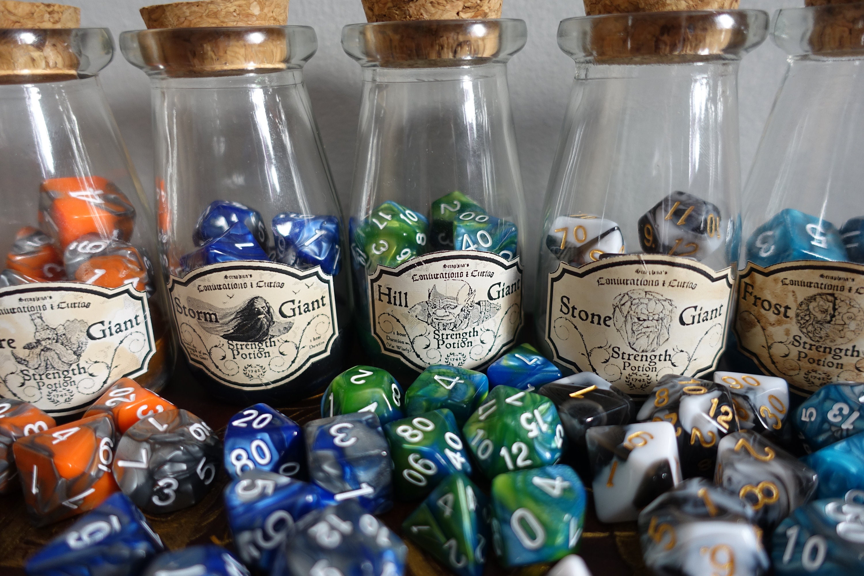 Tiny dice Red dragon's breath potion DnD Potion bottle | Etsy