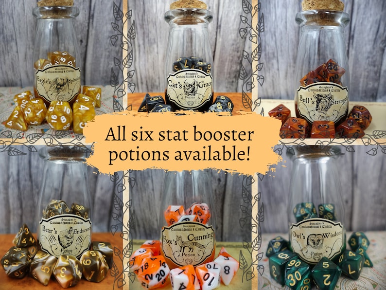 Owl's Wisdom Dnd Potion Bottle Dice Set Green Swirl - Etsy Canada