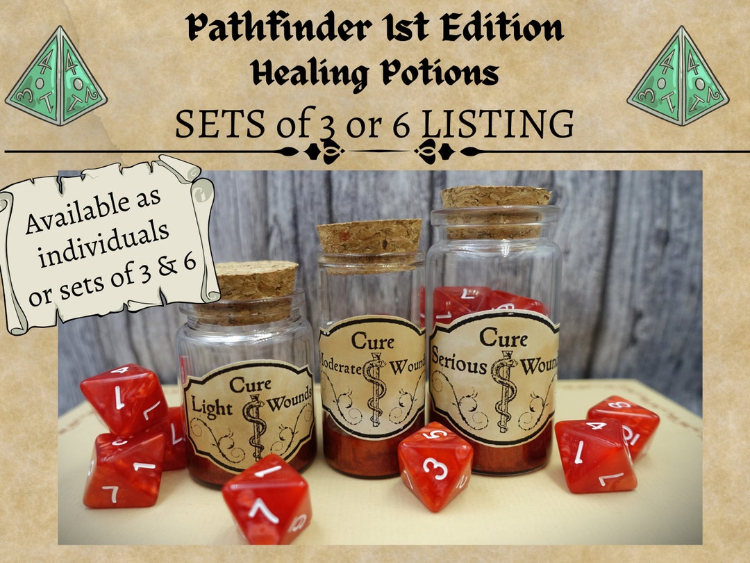 Pathfinder 1st Edition I Pathfinder Health Potion Bottles Red D8 Dice ...