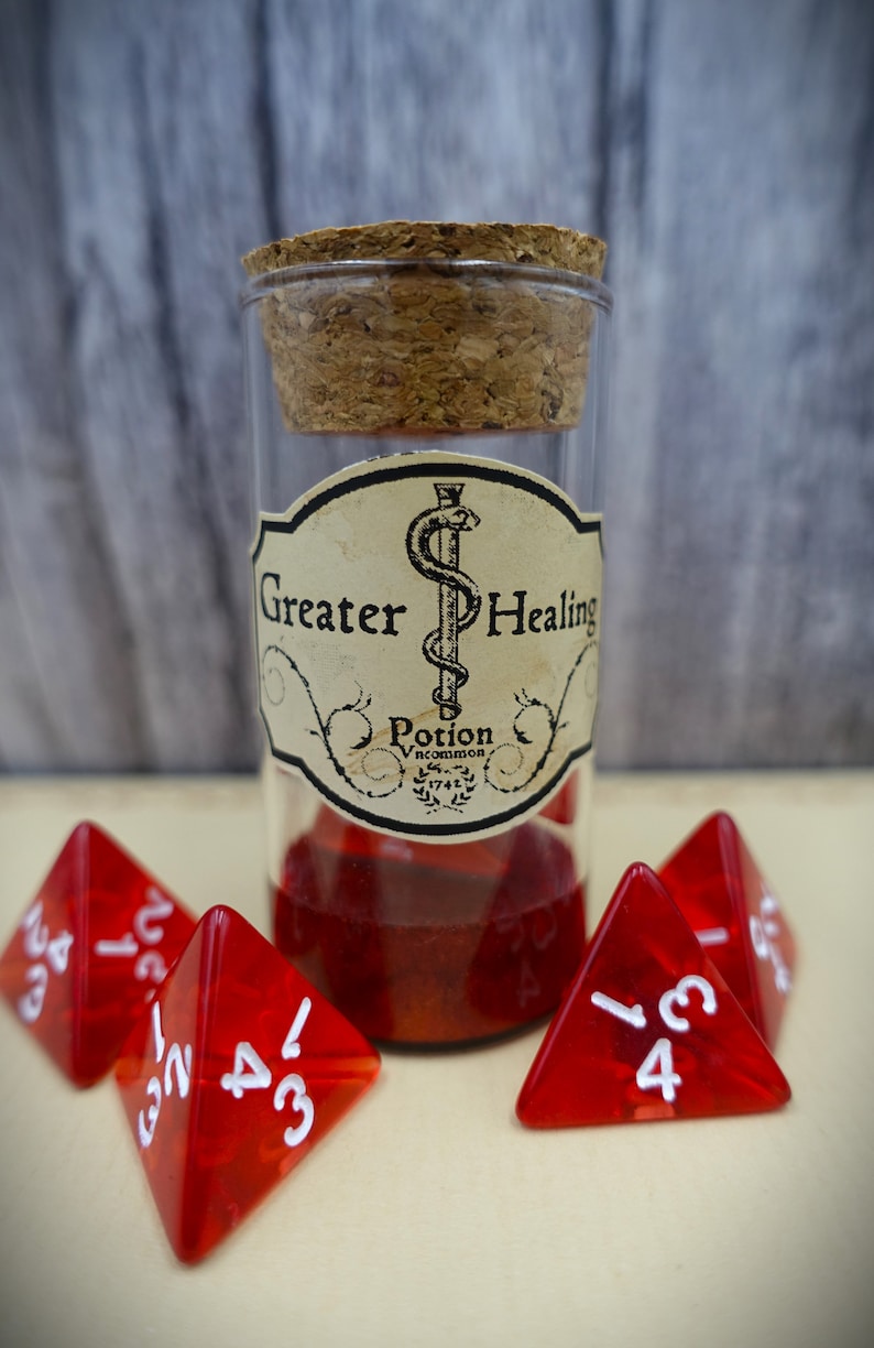 Single Dnd Health Potion Bottles I D4 Dice I Full Healing Potion Sets ...