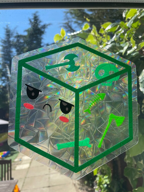 Grumpy Gelatinous Cube Suncatcher Dnd Suncatcher Nerdy | Etsy