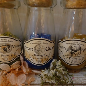 Dark Vision Dnd Potion bottle dice set Yellow and Black | Etsy