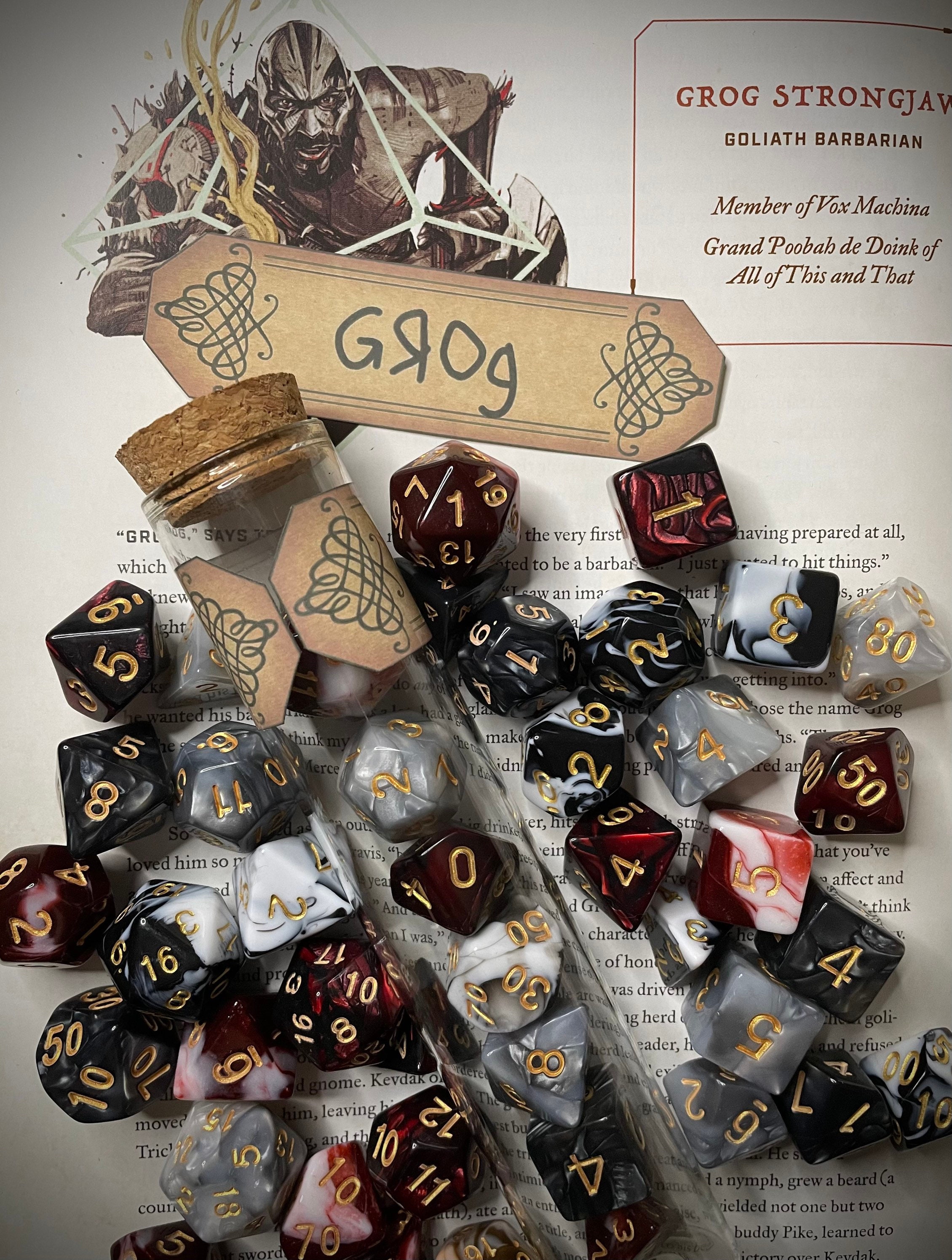 Grog I Critical Role Gift I Grog Inspired Dice I Glass Tube I Critical ...
