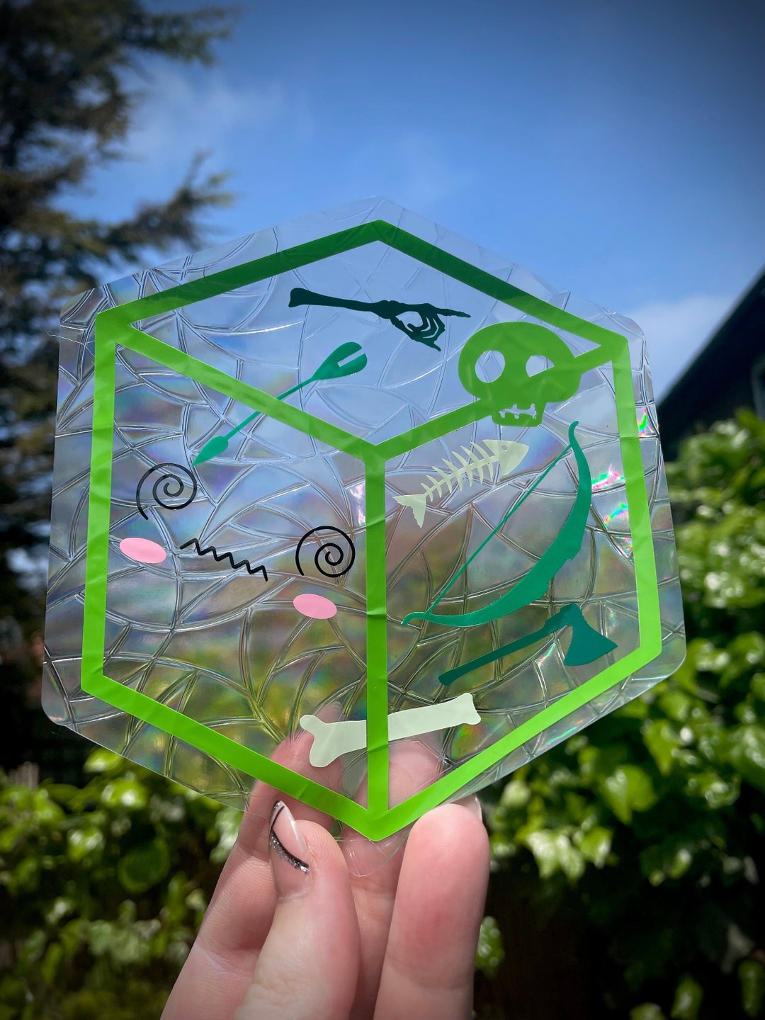 Dazed Gelatinous Cube Suncatcher | Dnd Suncatcher | Nerdy Window Cling ...