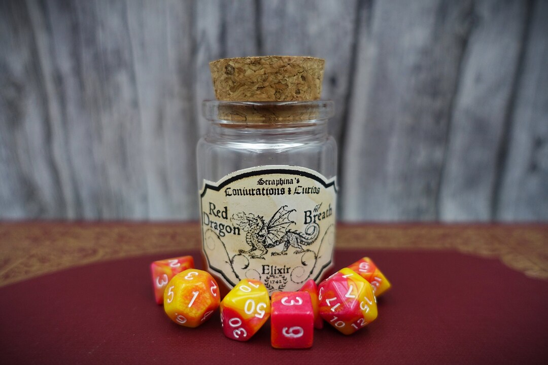Tiny Dice | Red Dragon's Breath Potion | Dnd Potion Bottle Dice Set ...