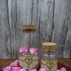 Philter of Love Potion | Dnd Potion Bottle Dice Set | Pink and White ...