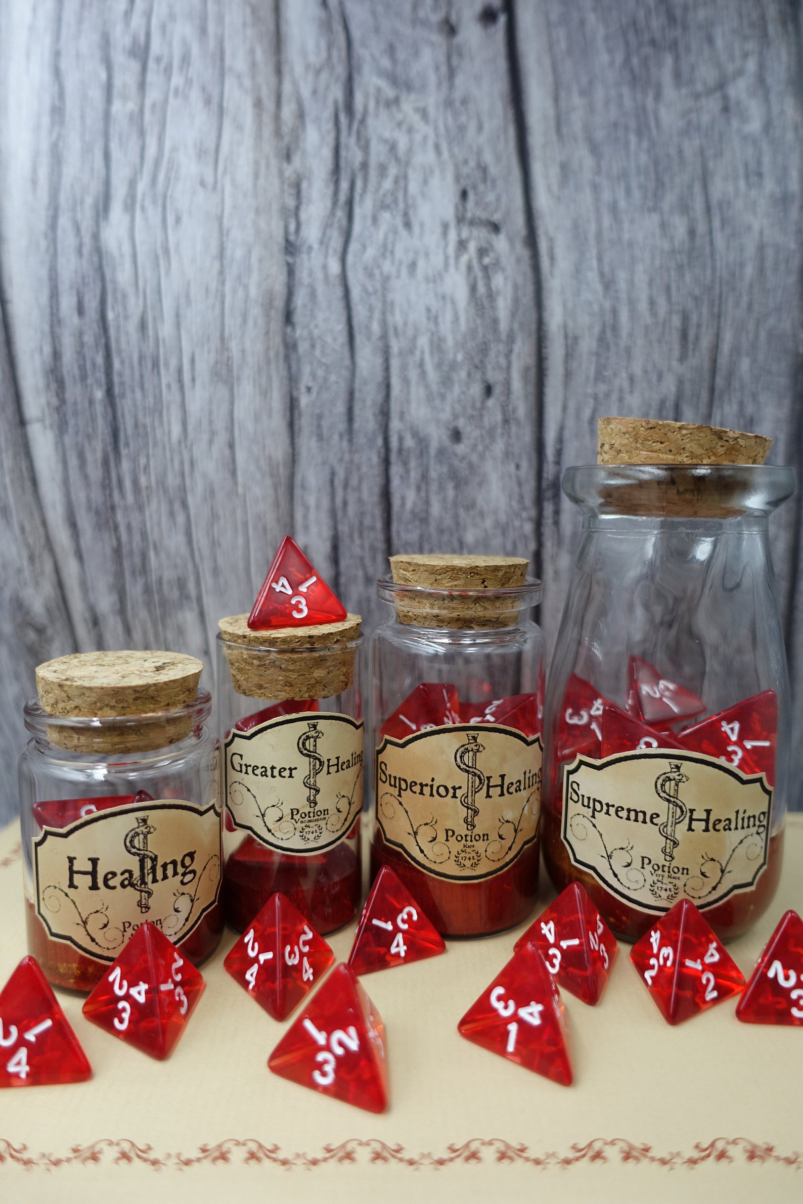 Single Dnd Health Potion Bottles I D4 Dice I Full Healing Potion Sets ...