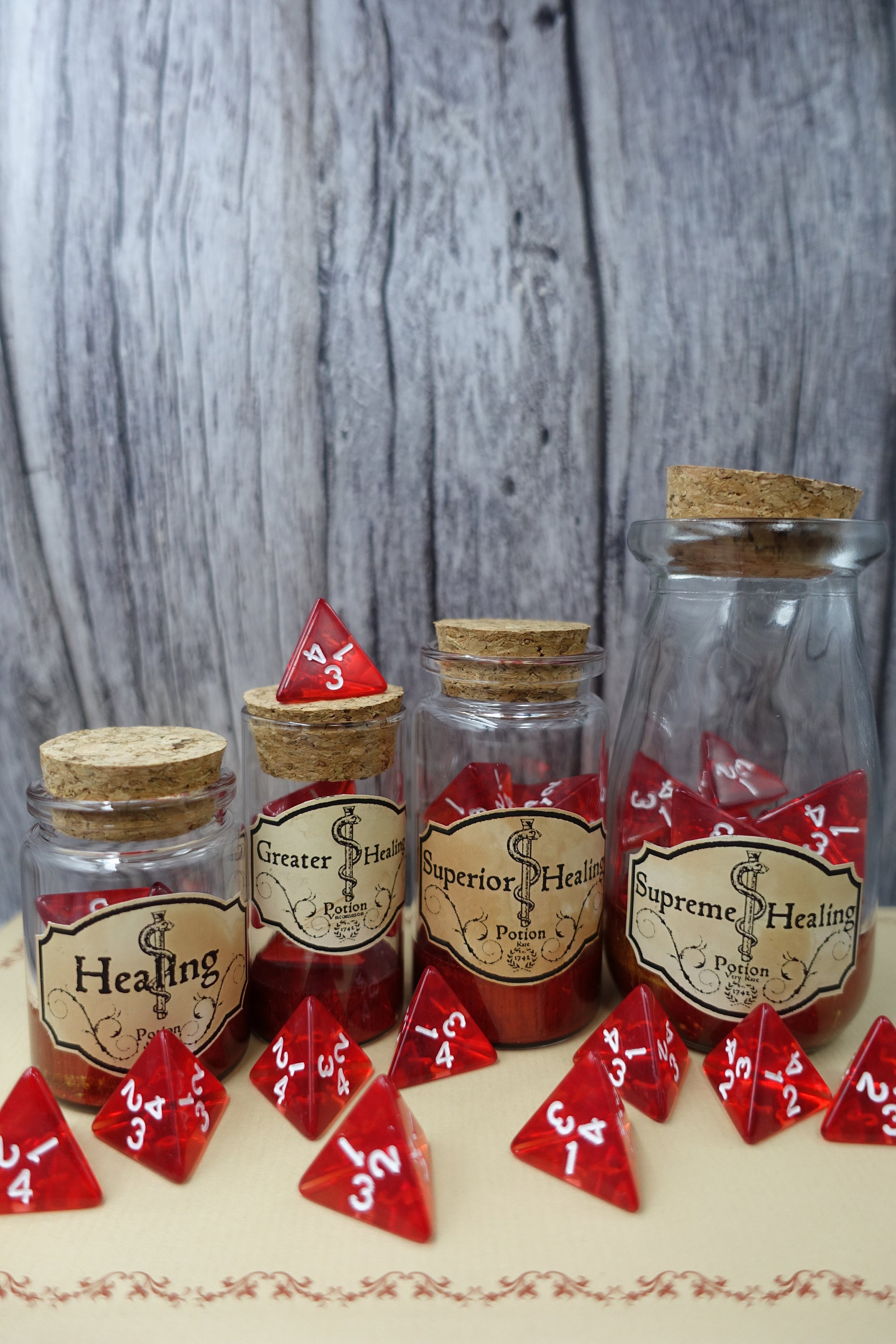 Single Dnd Health Potion Bottles I D4 Dice I Full Healing Potion Sets ...