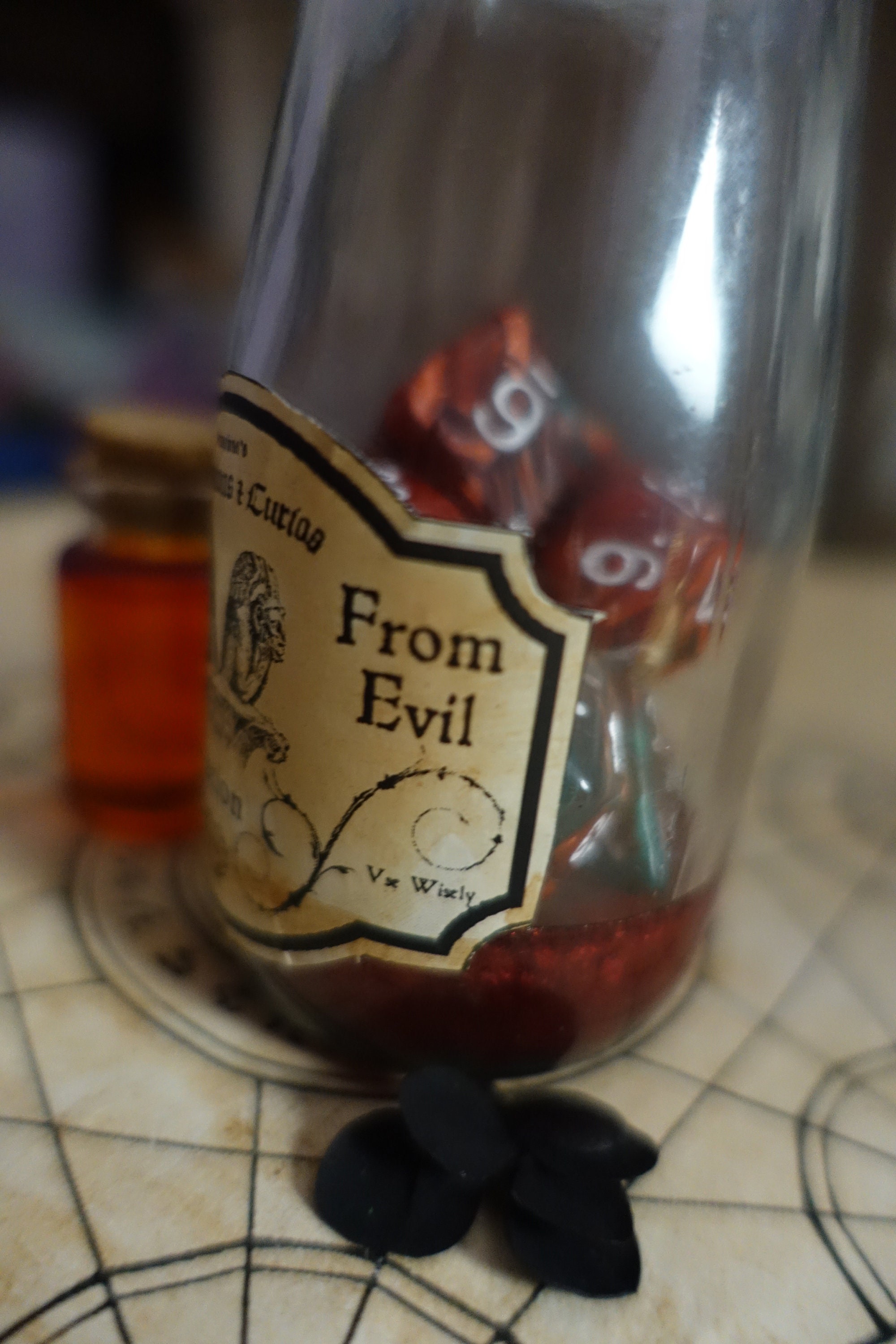 Protection from Evil Dnd Potion bottle dice set Red and | Etsy