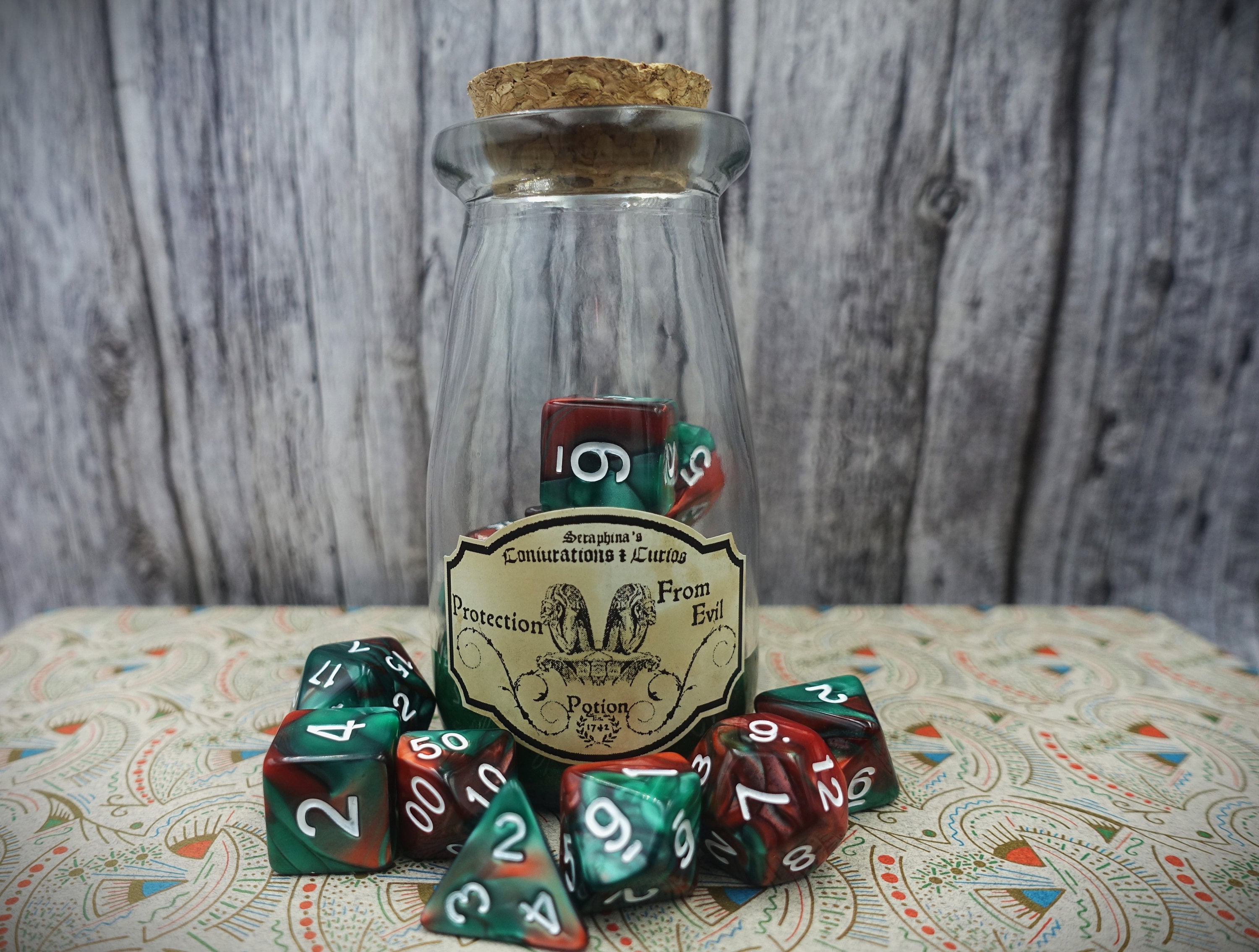 Protection From Evil Dnd Potion Bottle Dice Set Red and - Etsy UK
