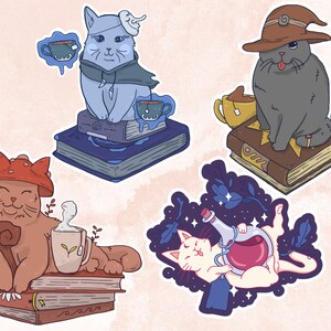 Magical Cat Sticker Pack I Dnd Sticker Set | Familiar Wizard Cat I Dnd ...