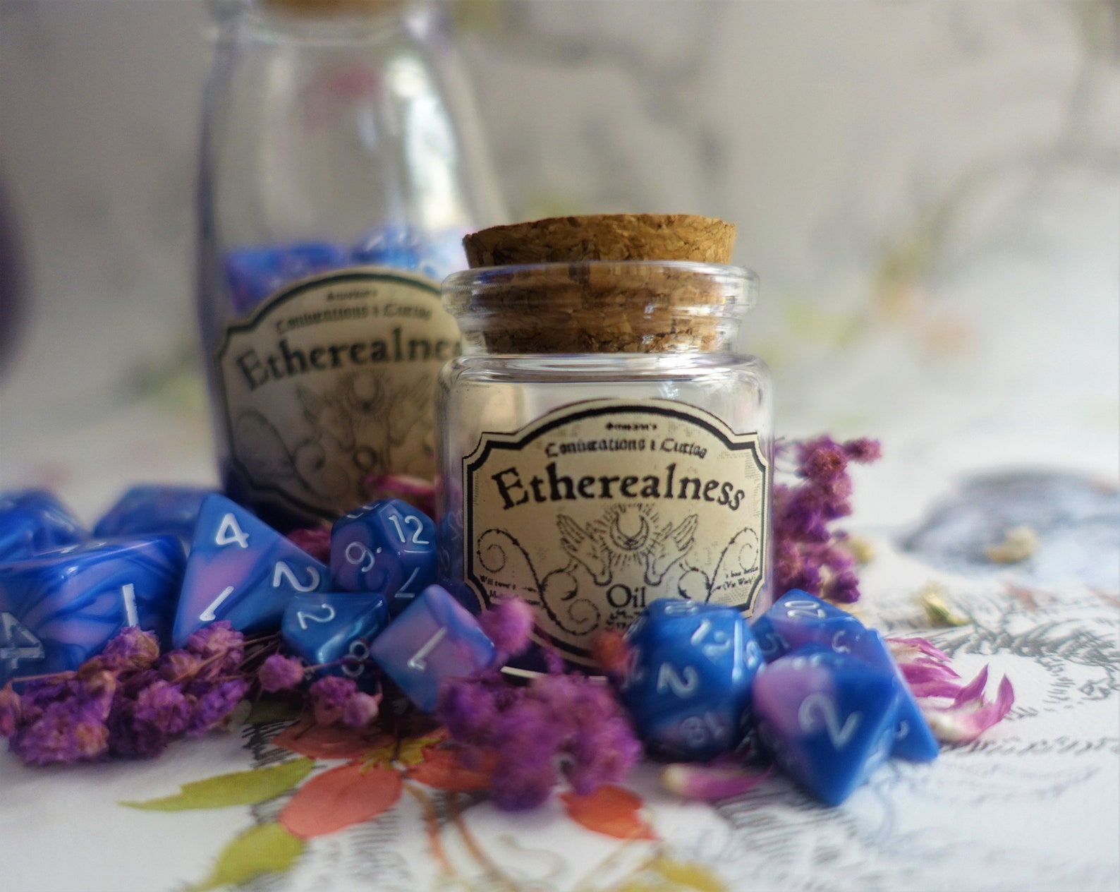 Oil of Etherealness Dnd Potion bottle dice set Pink and | Etsy