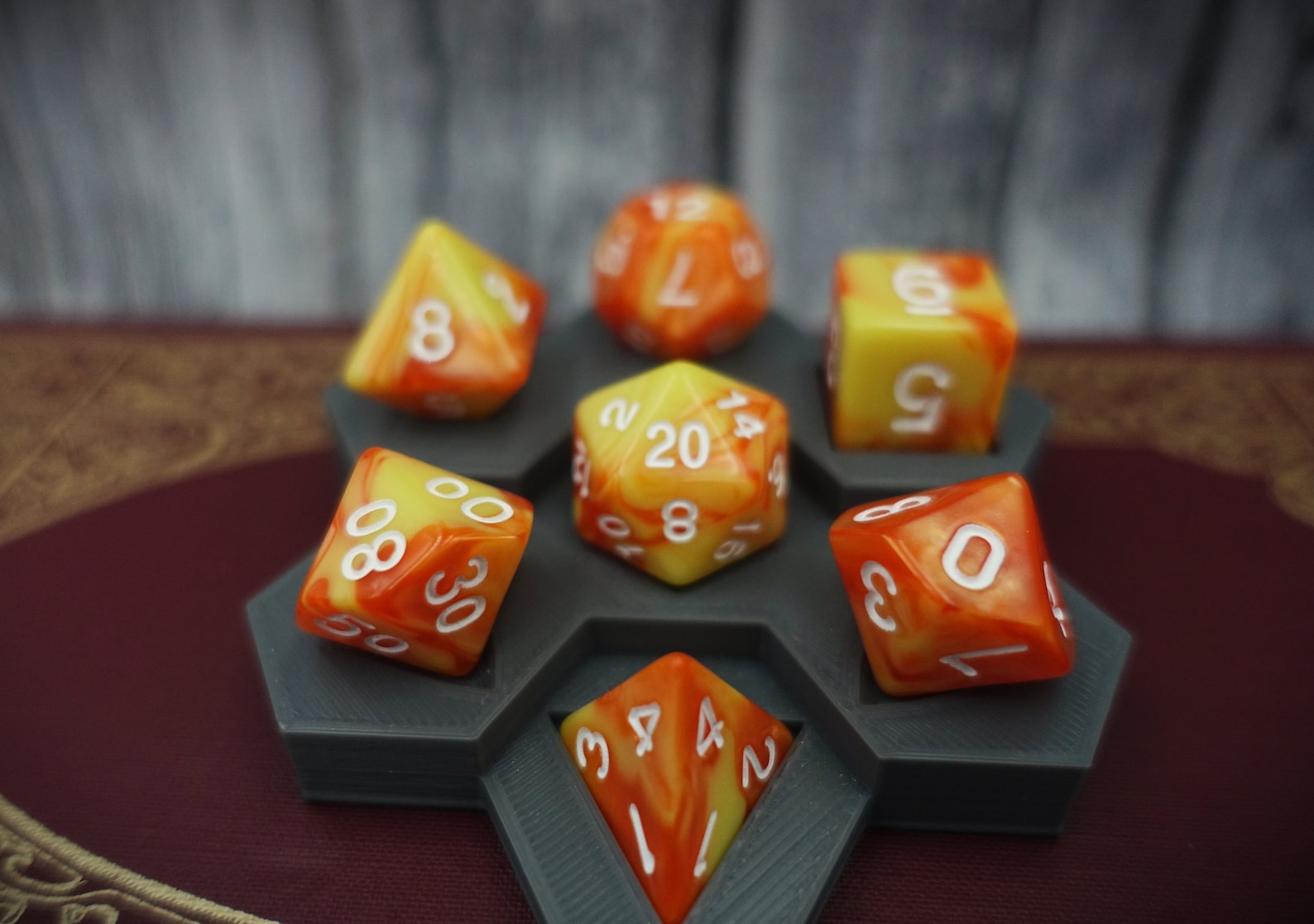 Daylight Dnd Potion Bottle Dice Set Orange and White Swirl - Etsy UK