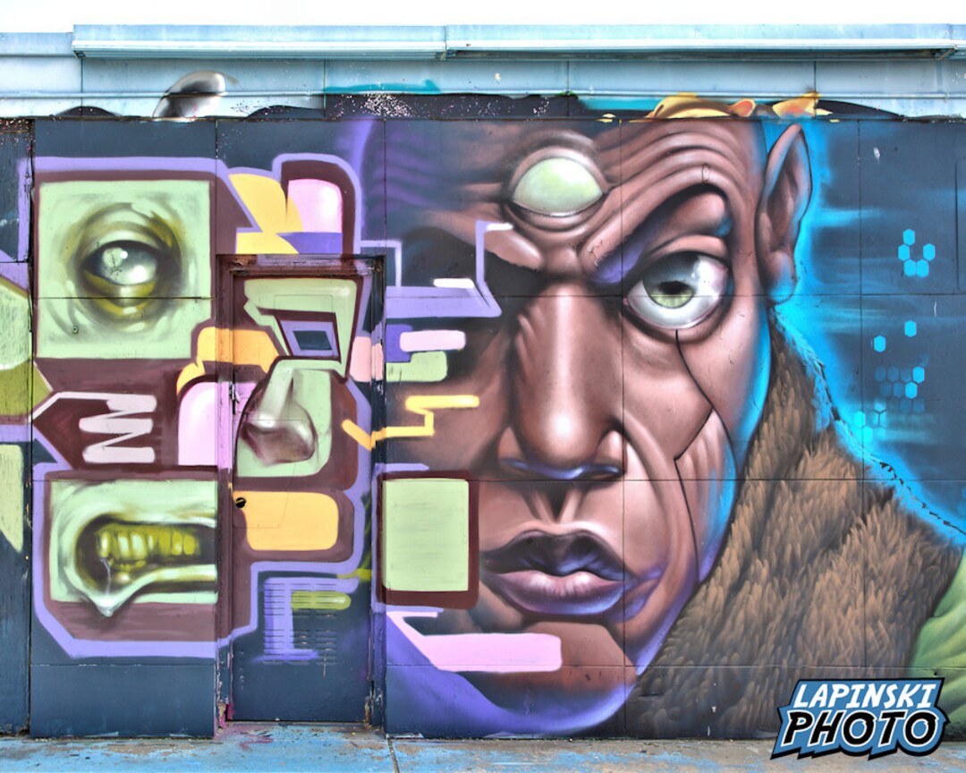 Graffiti Photograph, Dallas Color Photography, Street Art, Face, Wall ...