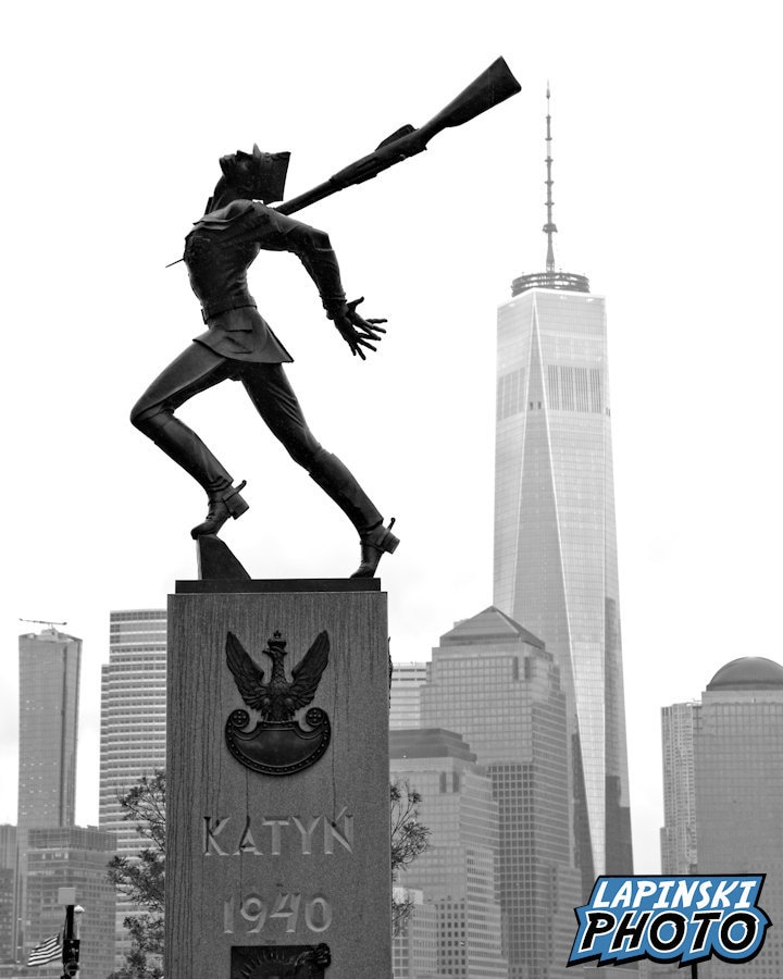 Katyn Massacre Memorial Photograph, Jersey City, Black and White ...