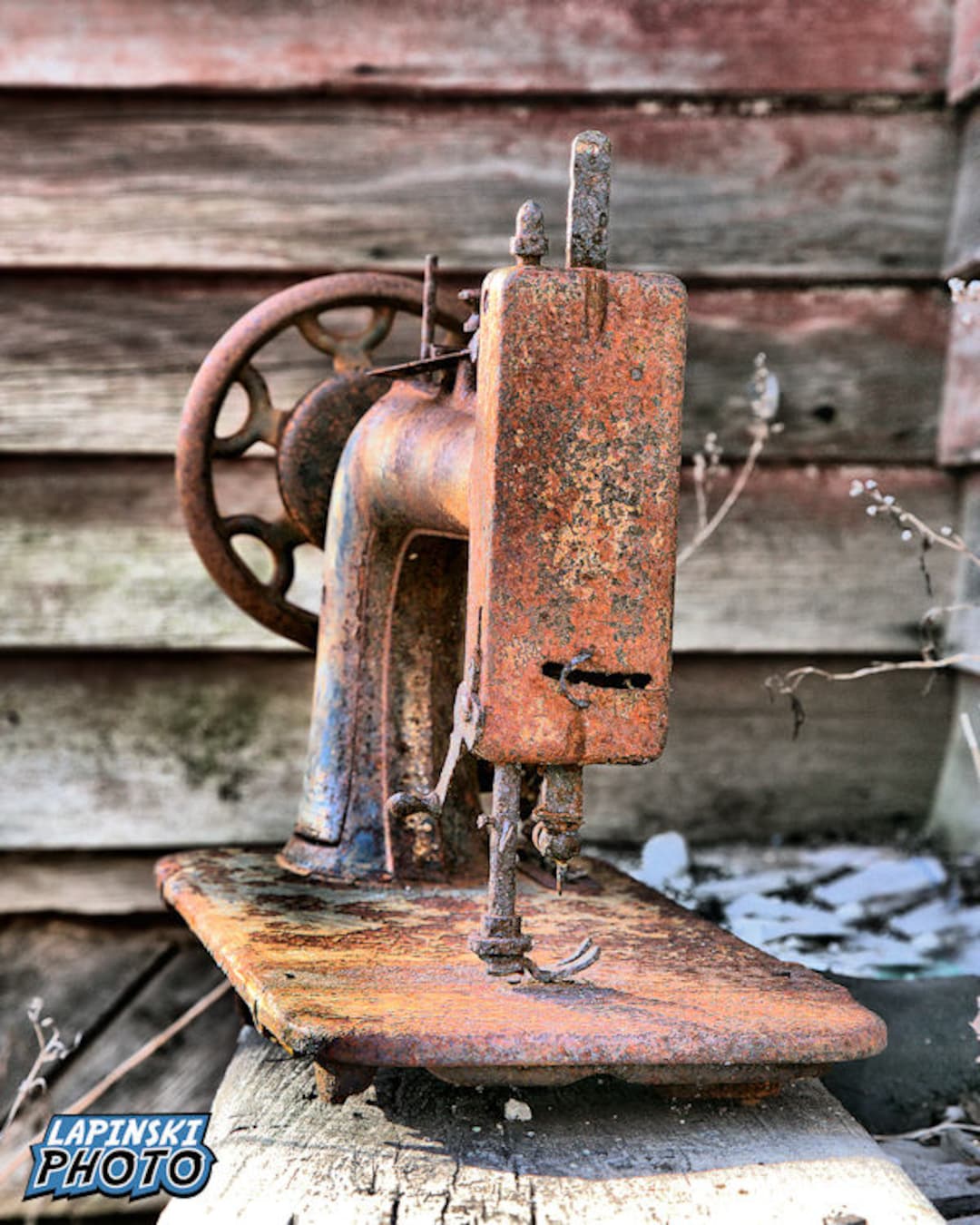 Rusty Sewing Machine Photograph, Color Photography, Wall Art, Grunge ...