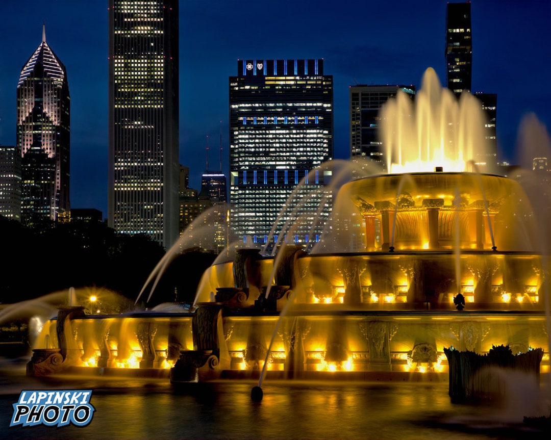 Chicago Fountain Photograph, Color Photography, Art Print, Park ...
