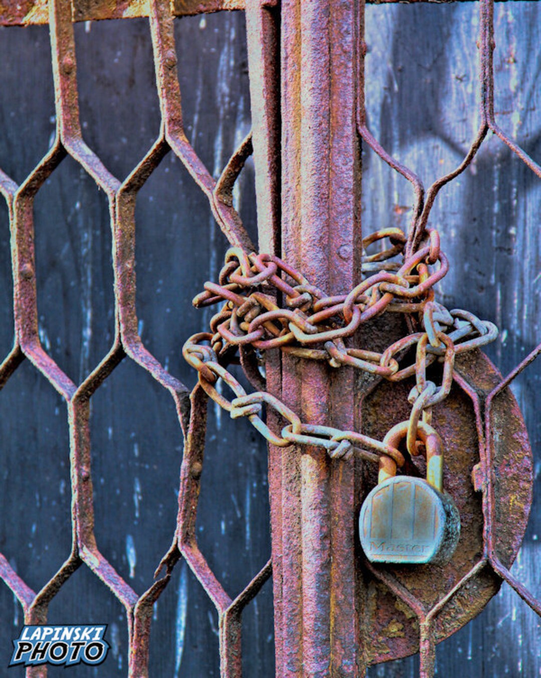 Locked Rusty Gate Photograph, Color Photography, Grunge Decor Print ...