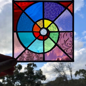 Stained Glass Rainbow Spiral Suncatcher, Vintage Glass, Leadlight - Etsy