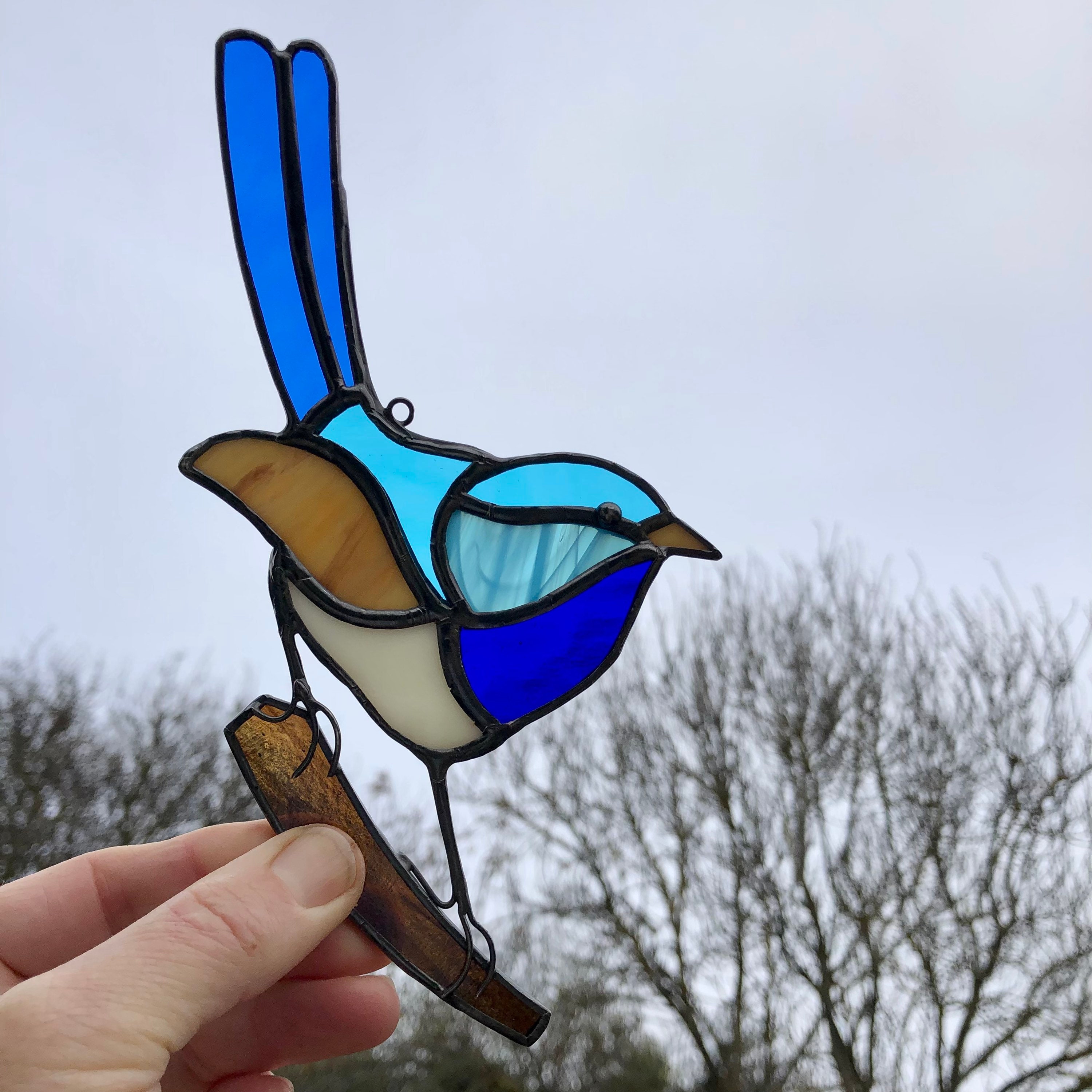 Stained Glass Superb FAIRY WREN Blue Bird Fairy Wren - Etsy