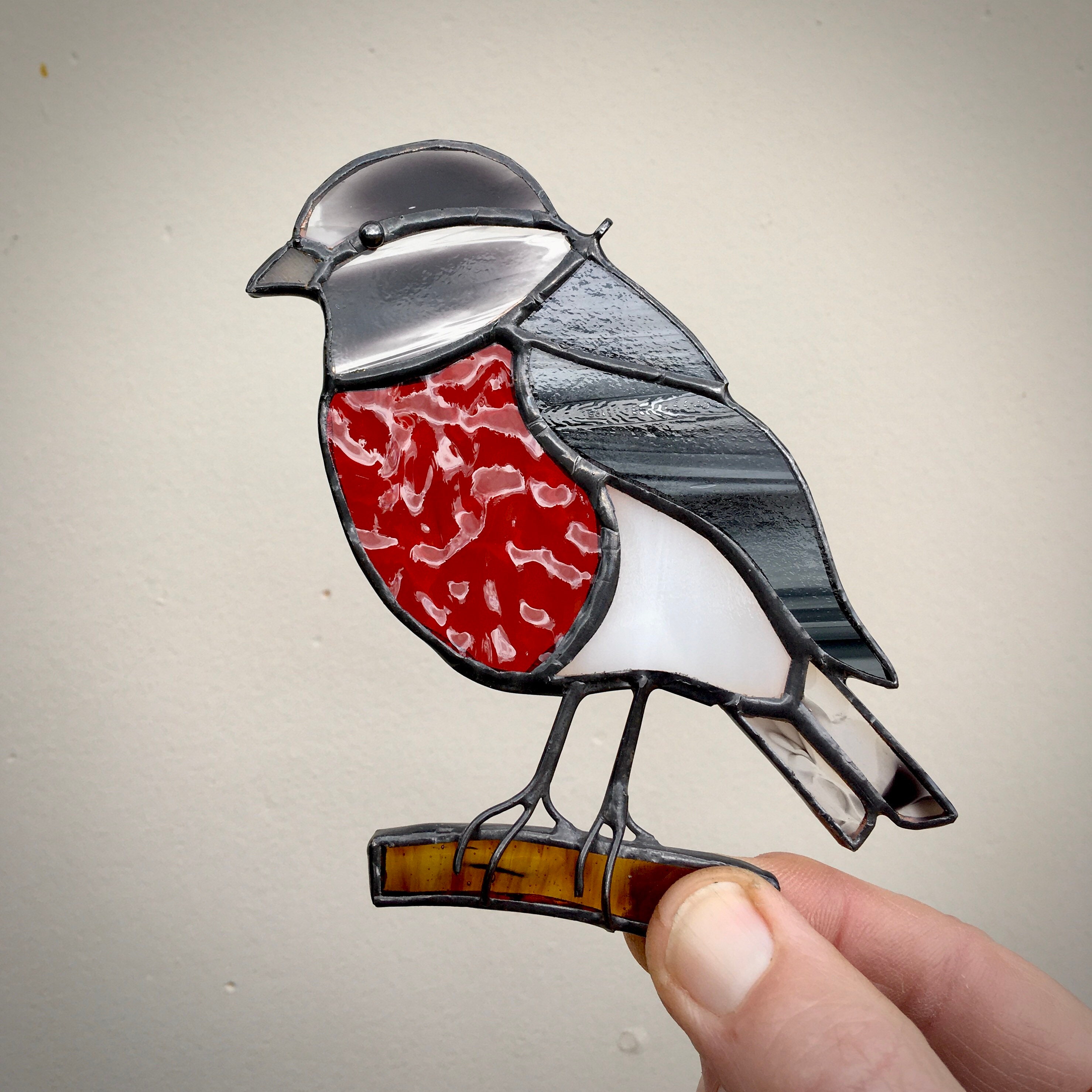 Stained Glass SCARLET ROBIN Suncatcher Native Bird Red Robin | Etsy ...