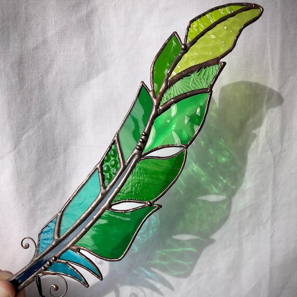 Stain Glass Feather - Etsy