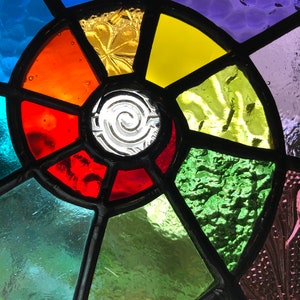 Stained Glass Rainbow Spiral Suncatcher, Vintage Glass, Leadlight - Etsy