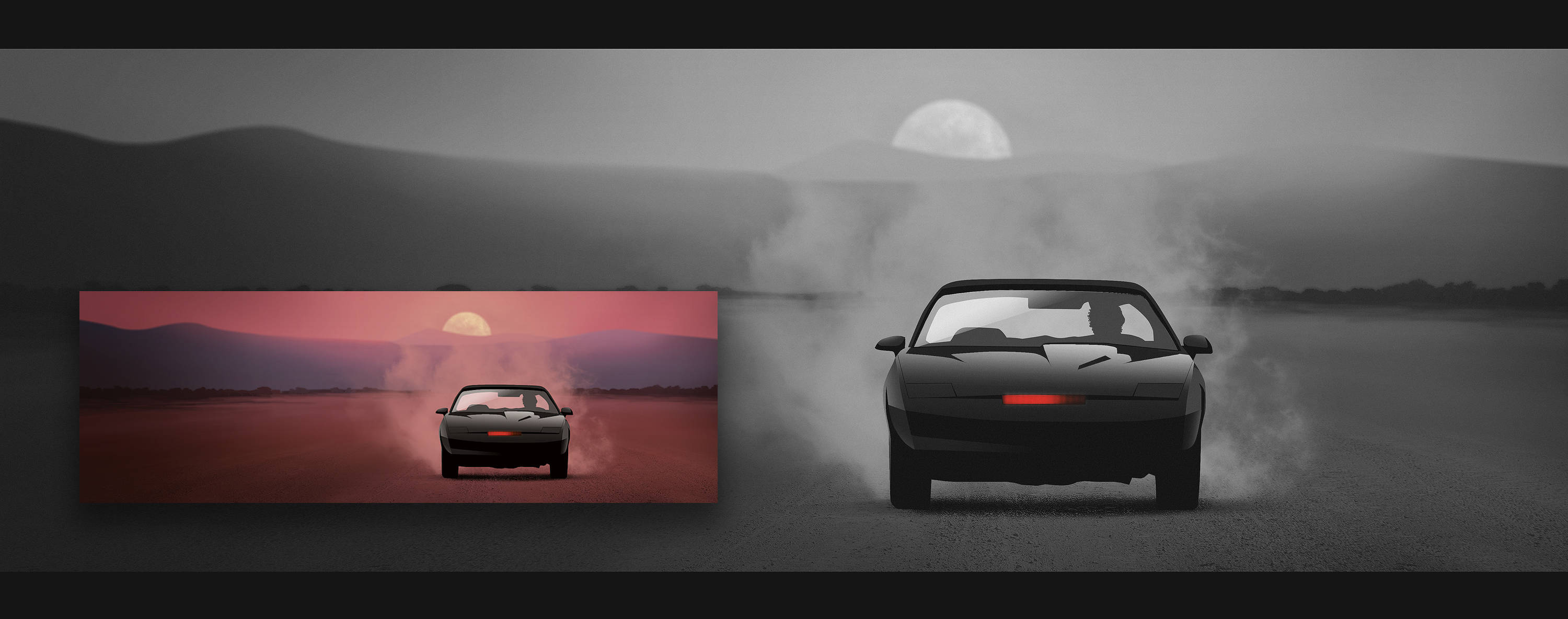 Knight Rider KITT Michael Knight TV 80s TV Series Post Vehicle Black ...