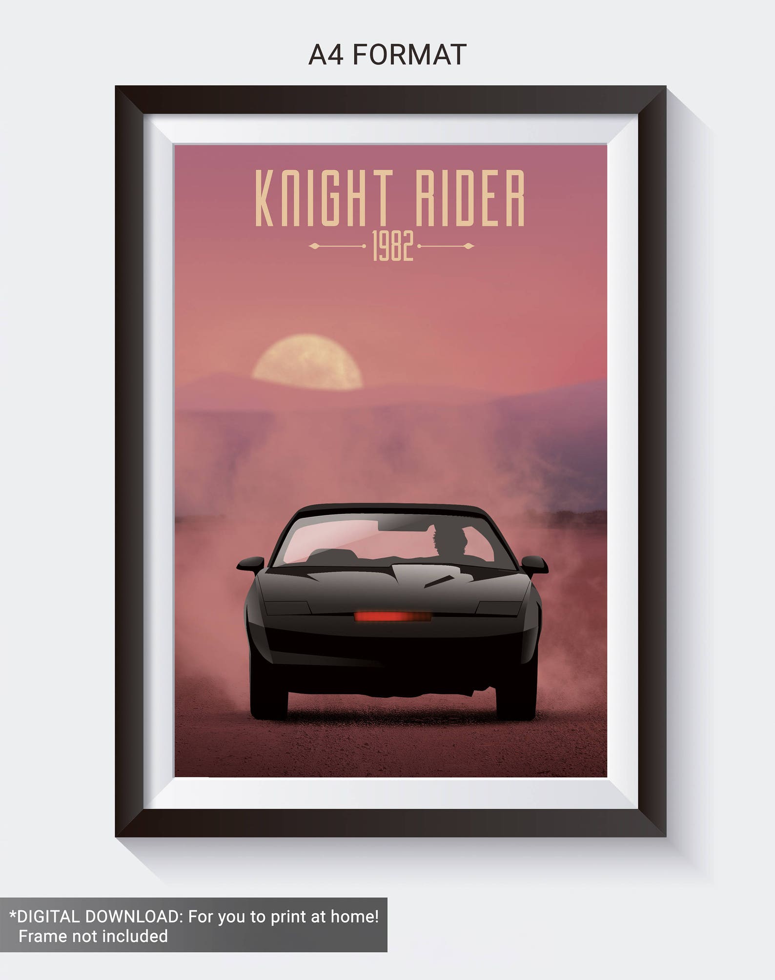 Knight Rider KITT Michael Knight TV 80s TV Series Post Vehicle Black ...