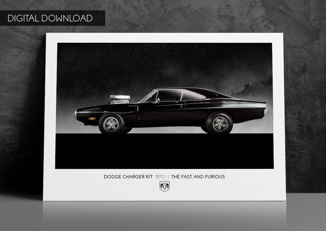 Dodge Charger RT 1970-dominic Toretto -wall Art Fast and Furious Movie ...