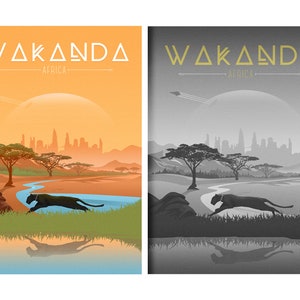 Wakanda Pop Art Retro Africa Black Panther T'challa - Etsy