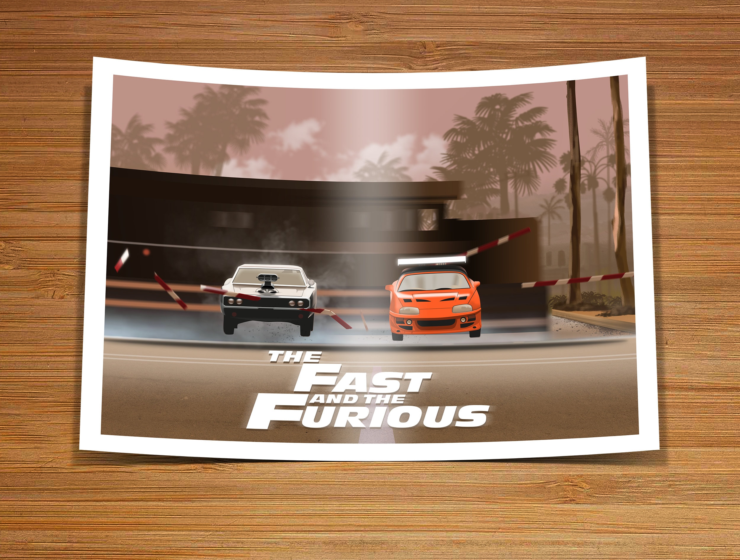 Fast and Furious Poster, A3, Illustration, Artwork, Digital Art, Vin ...